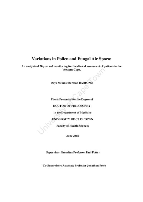 Pdf Variations In Pollen And Fungal Spore Air Spora An Analysis Of 30 Years Of Monitoring For