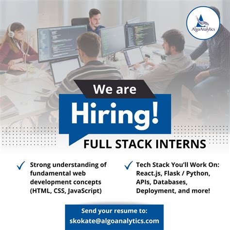 Hiring Hiring Internship Fullstackdeveloper Reactjs Flask Python Algoanalytics