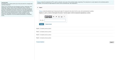 Solved Resolving Components Vectors Are An Important Part Chegg Com