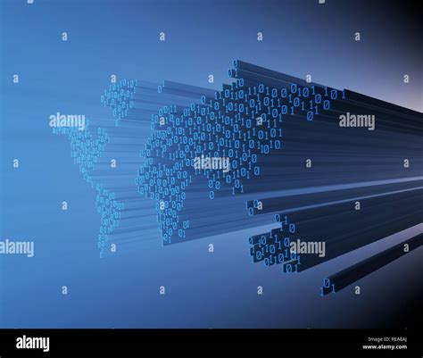 Network Digital Binary Technology Programming And Network Code Data Transmissionworld Map