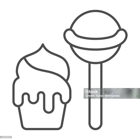롤리팝과 아이스크림 얇은 라인 아이콘 과자 개념 사탕과 아이스크림 기호 흰색 배경에 롤리팝과 아이스크림 아이콘 모바일 개념 벡터 그래픽을위한 개요 스타일 0명에 대한 스톡