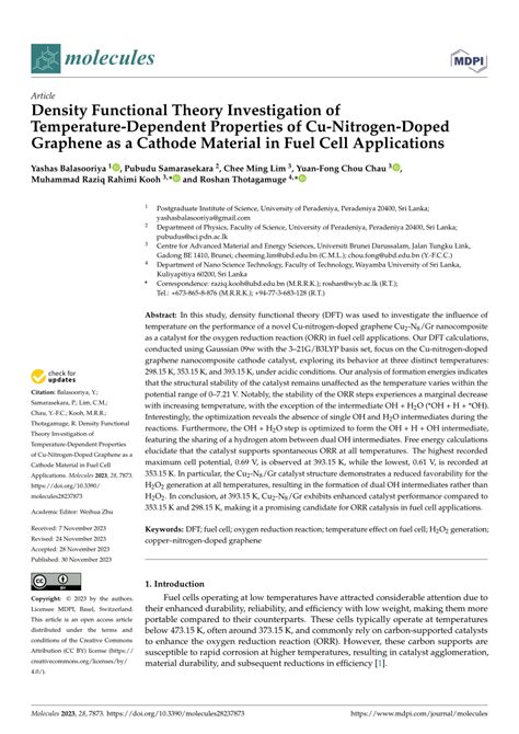 Pdf Density Functional Theory Investigation Of Temperature Dependent