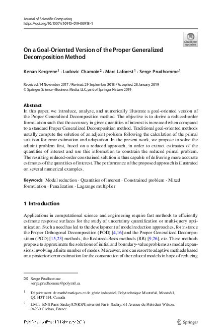 pdf on a goal oriented version of the proper generalized decomposition method