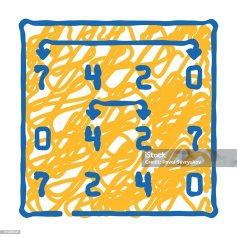selection sort algorithm icon doodle illustration stock illustration