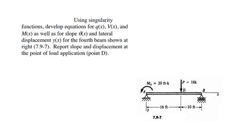 Solved Using Singularity Functions Develop Equations For