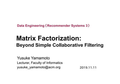 Matrix Factorization Pdf