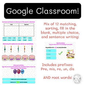 Prefix Google Classroom Activity Prefix Party By Haley Blocker TPT