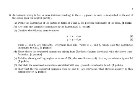 Solved 3 An Isotropic Spring Is Free To Move Without