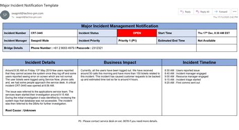 Incident Report Template Itil