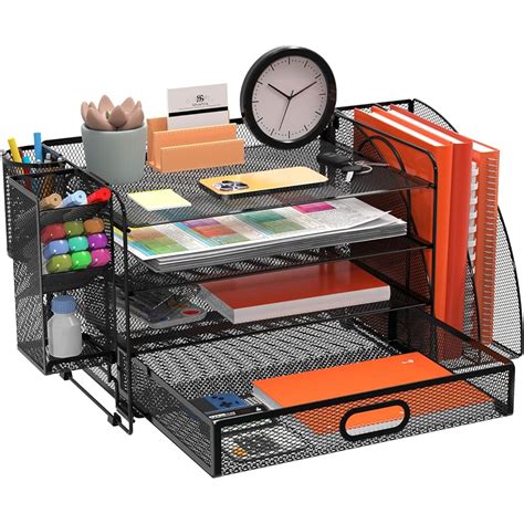 7 Mo Finance Loftiage Desk Organizer With File Holder 4 Tier Office