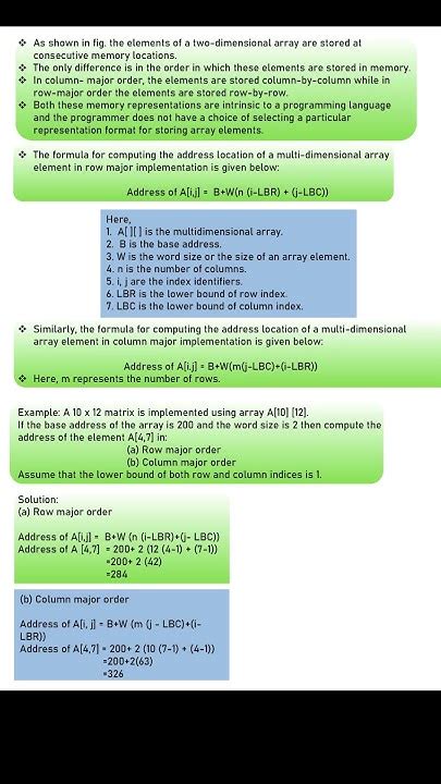 Representation Of Multi Dimensional Array Array Datastructures Arrays Datastructures Youtube