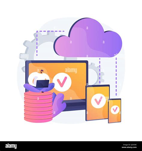 Saas Technology Abstract Concept Vector Illustration Software As A Service Cloud Computing