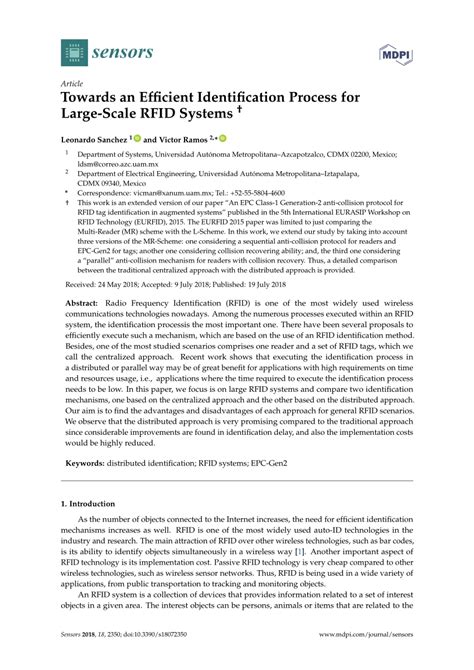 Pdf Towards An Efficient Identification Process For Large Scale Rfid Systems