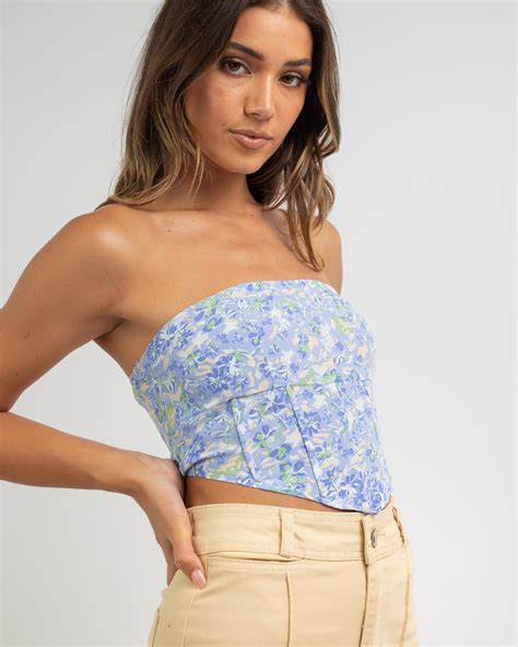 Shop Mint Vanilla Prom Night Tube Top In Blue Multi Fast Shipping