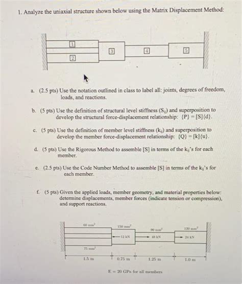 Solved 1 Analyze The Uniaxial Structure Shown Below Using