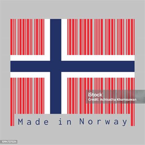 바코드 설정 화이트 Fimbriated 블루 북유럽 노르웨이 국기의 색상 빨간 필드에 교차 가격에 대한 스톡 벡터 아트 및 기타