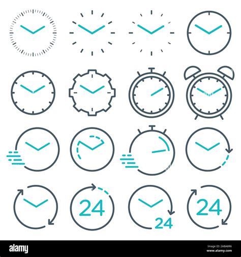 Time And Clock Line Isolated Icons Vector Linear Icon Set Stock Vector Image Art Alamy