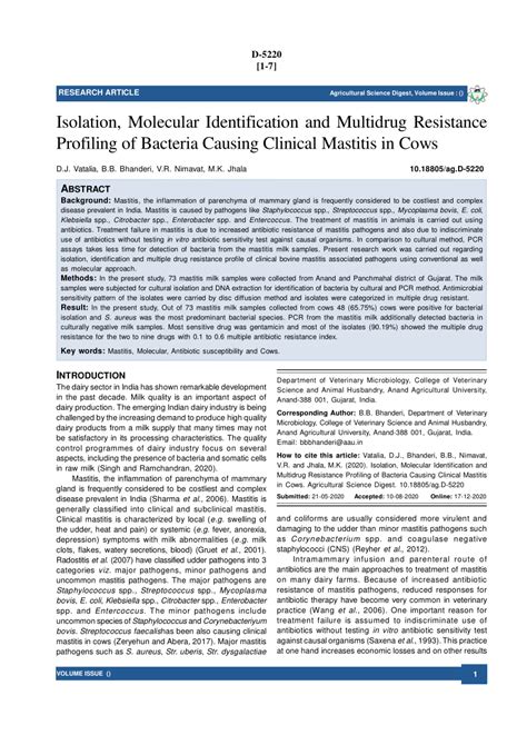 Pdf Isolation Molecular Identification And Multidrug Resistance