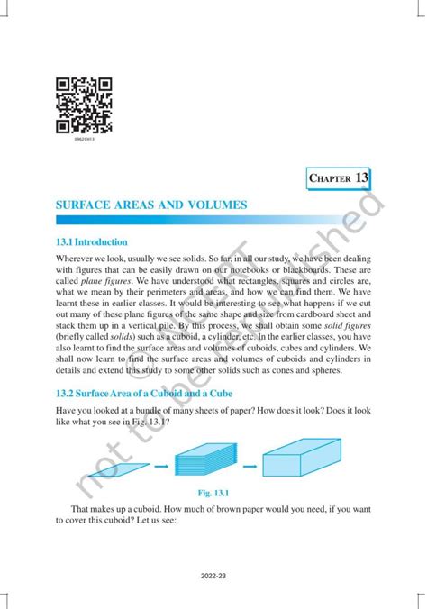 Ncert Book For Class 9 Maths Chapter 13 Surface Areas