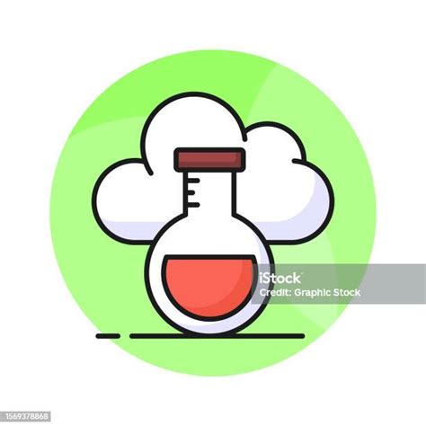 Cloud With Flask Showing Concept Vector Of Cloud Experiment