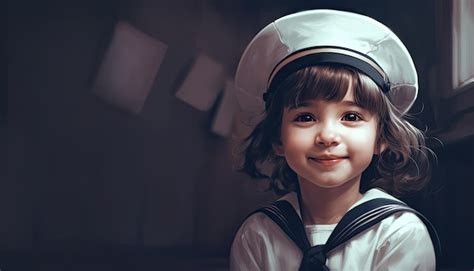 Premium Photo Girl In Sailor Suit Illustration By Generative Ai