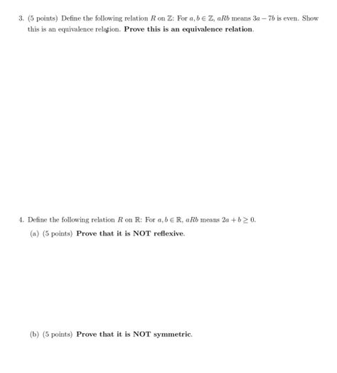 Solved Points Define The Following Relation Ron Z Chegg Com