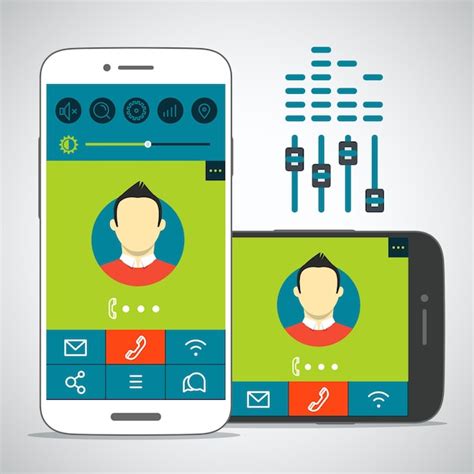 스타일 현대 스마트폰 인터페이스 벡터 모형 프리미엄 벡터