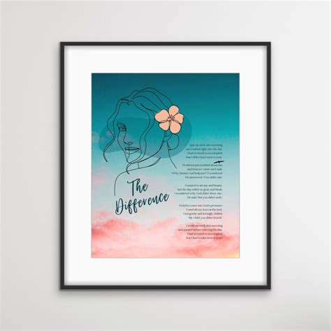 The Difference Poem Digital Download Religious Prayer Reminder