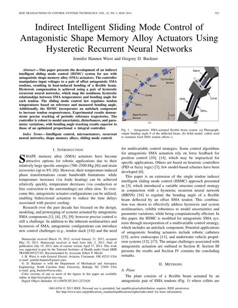 Pdf Indirect Intelligent Sliding Mode Control Of Antagonistic Shape