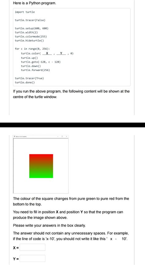 Solved Here Is A Python Program Import Turtle