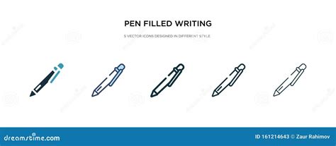Pen Filled Writing Tool Icon In Different Style Vector Illustration Two Colored And Black Pen