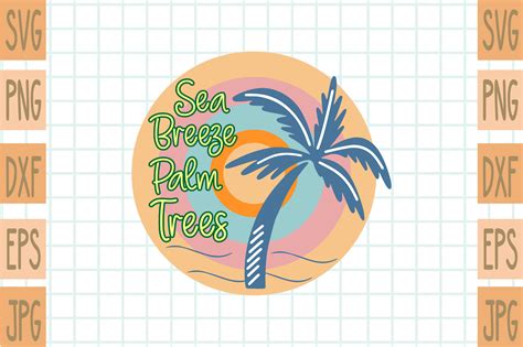 Sea Breeze Palm Trees Graphic By Lazy Sanda · Creative Fabrica