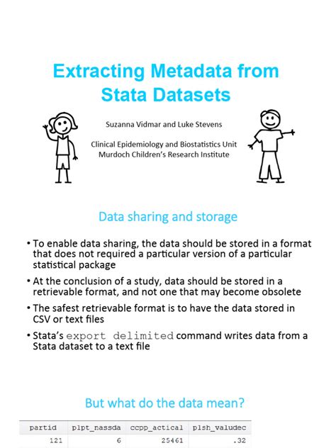 Data And Variable Management Extracting Metadata From Stata Datasets Pdf Data Metadata