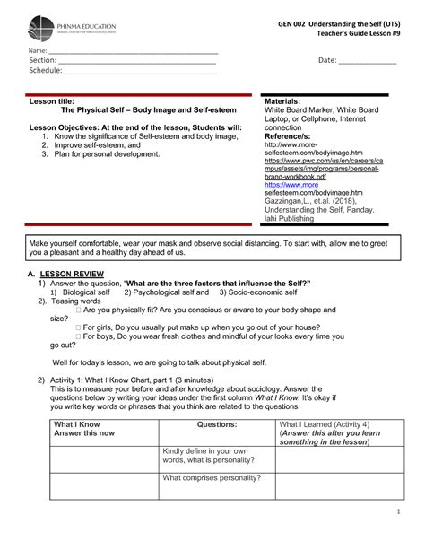 GEN MODULE Teachers Guide Lesson Name