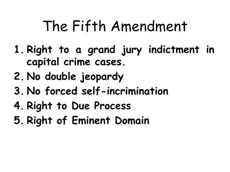 Ppt The Fifth Amendment Powerpoint Presentation Free Download Id