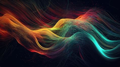 Premium Photo Dynamic Abstract Artwork Featuring A Vivid Spectrum Of Flowing Lines And Light