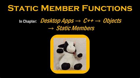 C Static Member Functions Youtube