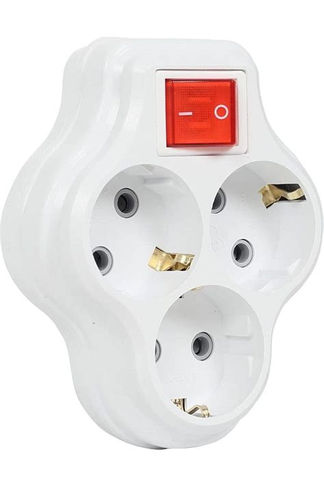 Storemax 16a 250 Volt Max 3600 Watt Switch And Triple Grounded Socket Wall Type Multiplexer Plug