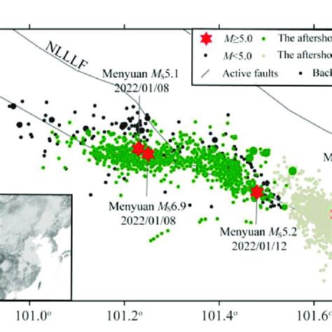 Spatial Distribution Of Epicenters The Black Dots Represent Background