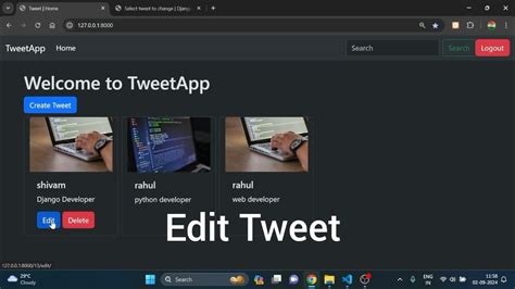 Tweetapp Django Fullstack Project Youtube