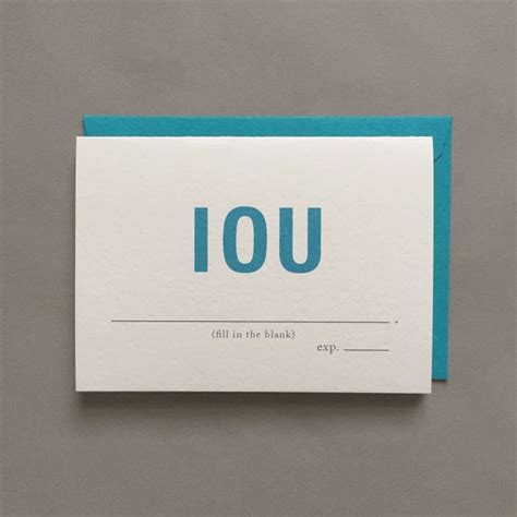 I O U Card Ideas At Robbin Carpenter Blog