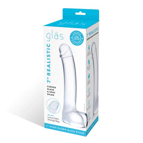 7 Realistic Curved Glass G Spot Dildo