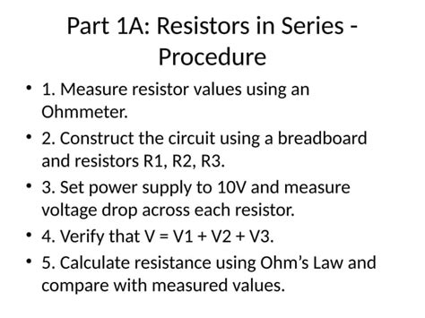 Ohm S Law Resistor Circuits Lab Report PPT