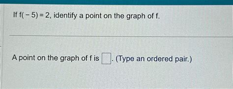 Solved If F Identify A Point On The Graph Of F A Chegg Com