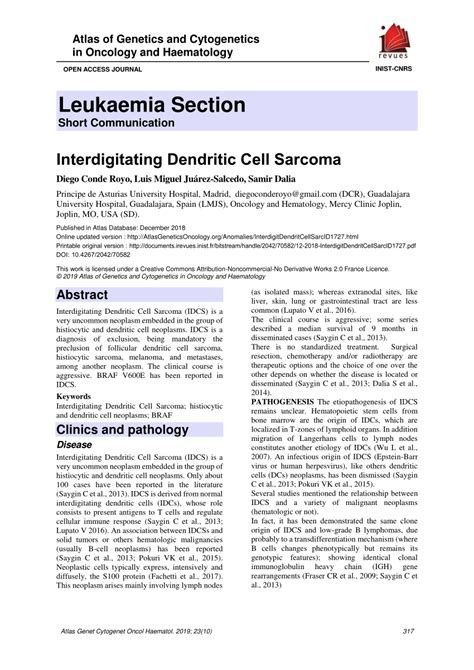 Pdf Interdigitating Dendritic Cell Sarcoma