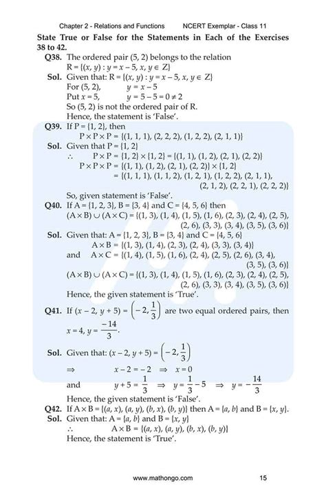 Ncert Exemplar For Class 11 Maths Chapter 2 Mathongo