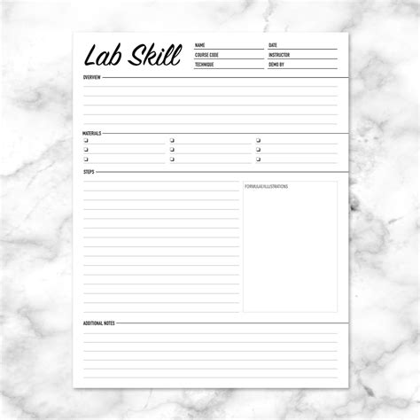 LABORATORY NOTEBOOK TEMPLATES Lab Notebook Templates Lab Book Printable Template Lab Report Etsy
