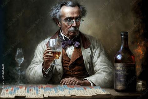 Scientist From 19th Century Inventing Periodic Table Of Elements
