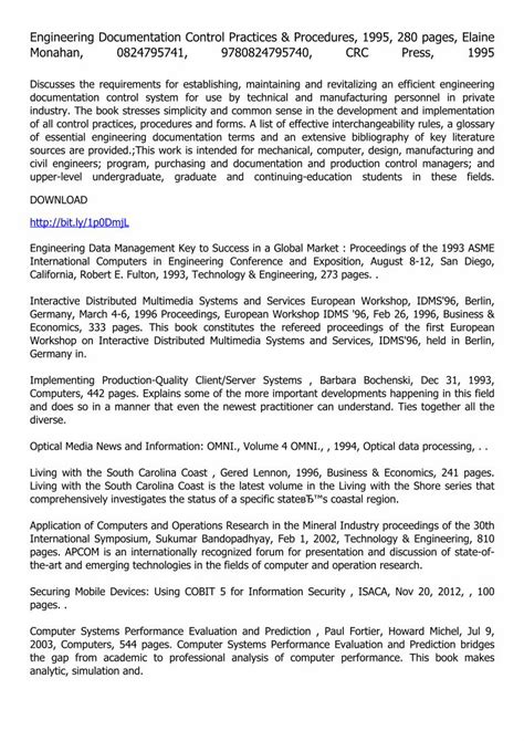 Pdf Engineering Documentation Control Practices And Documentation