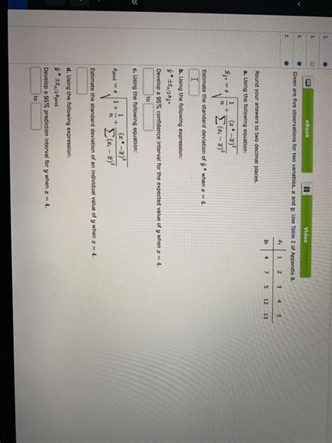 Solved 2 3 Ebook Video 4 Given Are Five Observations For